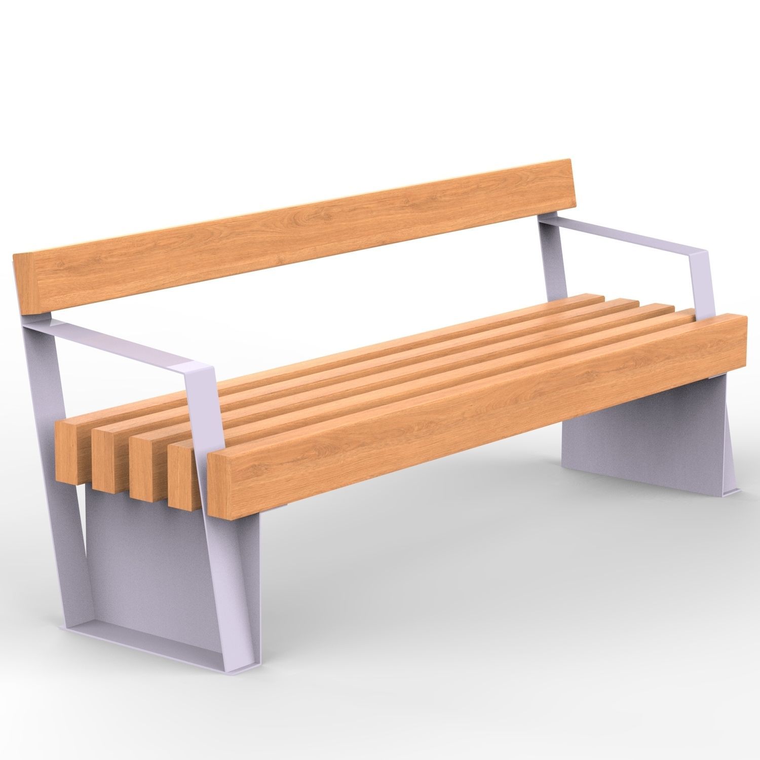 Contemporary bench - FASSA bench - CITYSì - wooden / painted steel ...