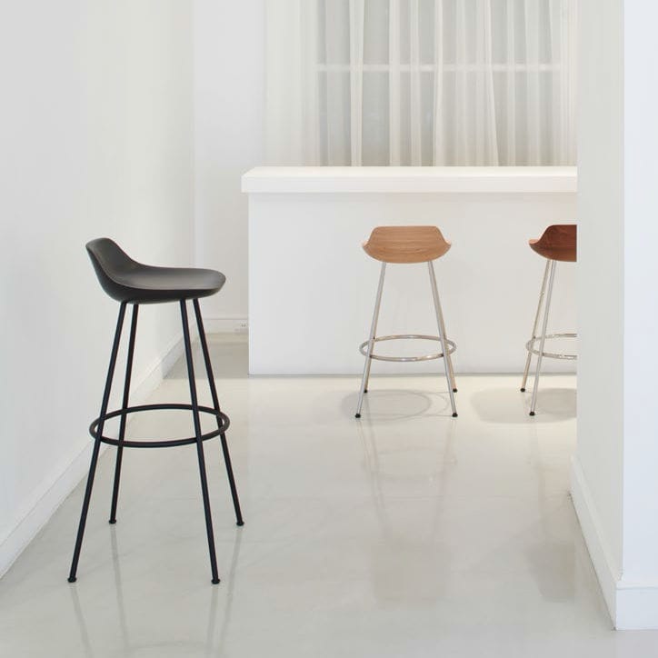 Contemporary bar stool - HIROSHIMA - Maruni - oak / beech / walnut