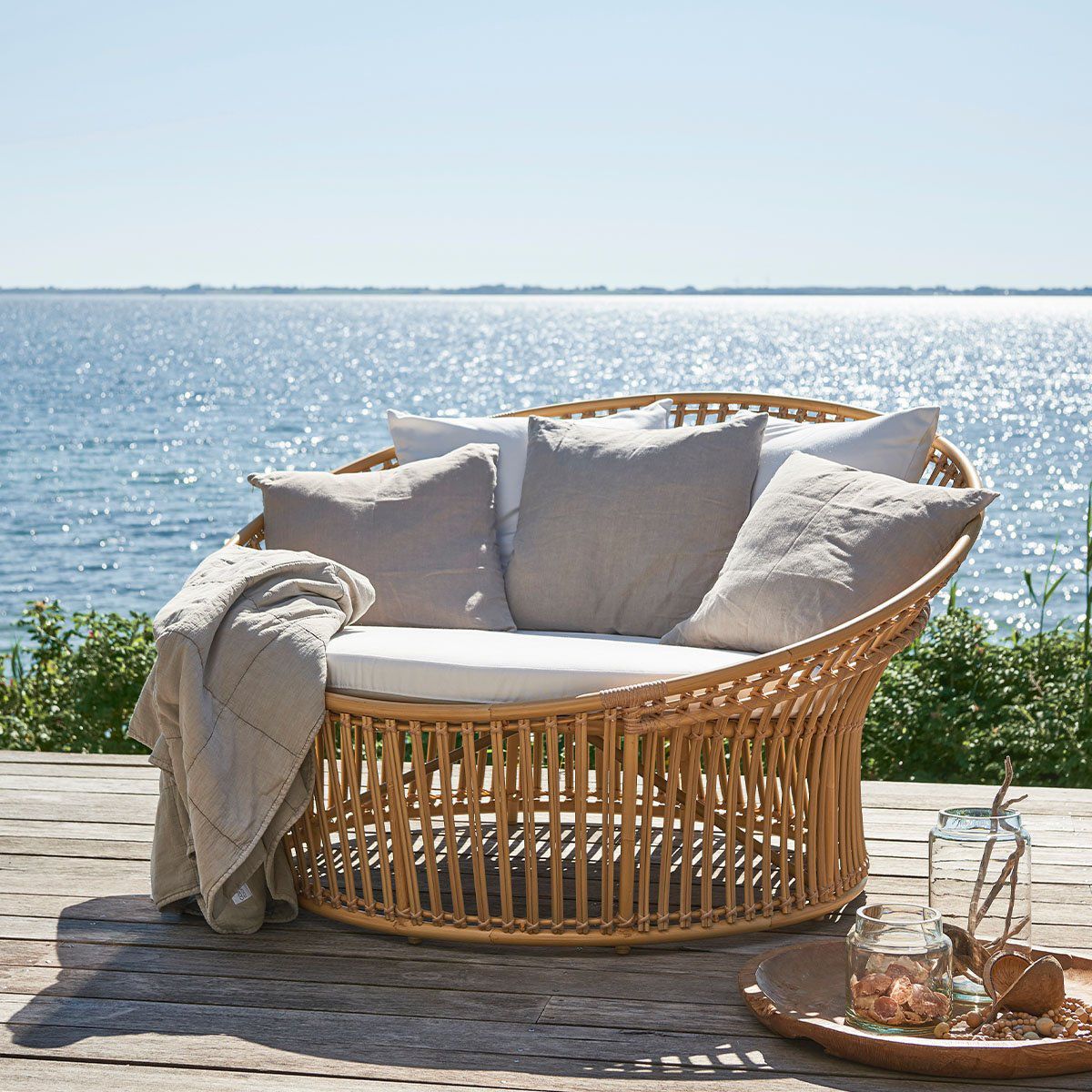 Contemporary daybed - Olympia nest - Sika-Design - fabric / rattan ...