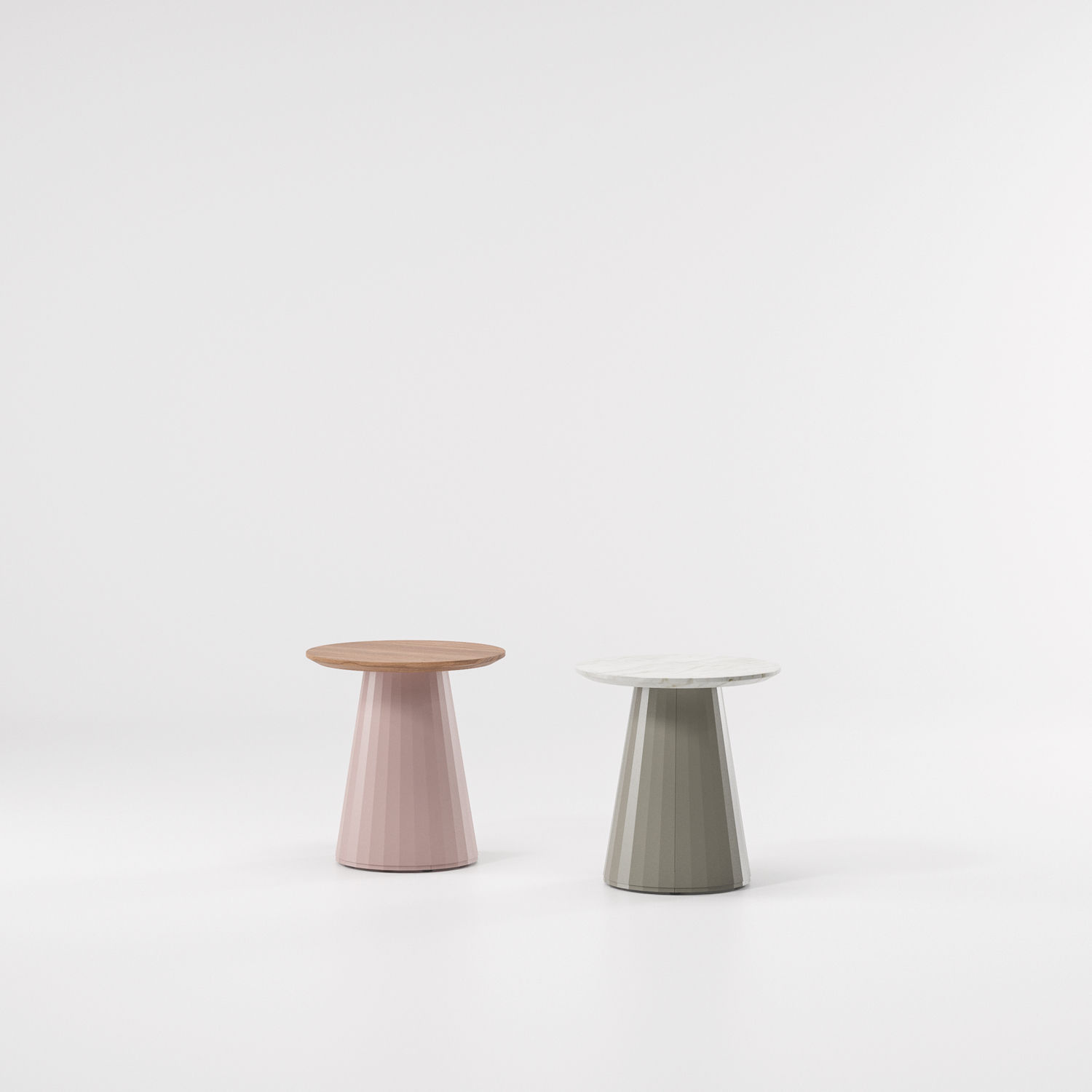 Contemporary side table - CALA - KETTAL - teak / aluminum / round