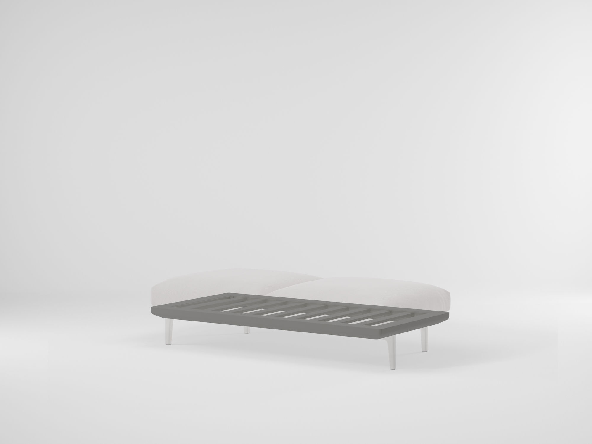 Contemporary upholstered bench - BOMA - KETTAL - fabric / steel / aluminum