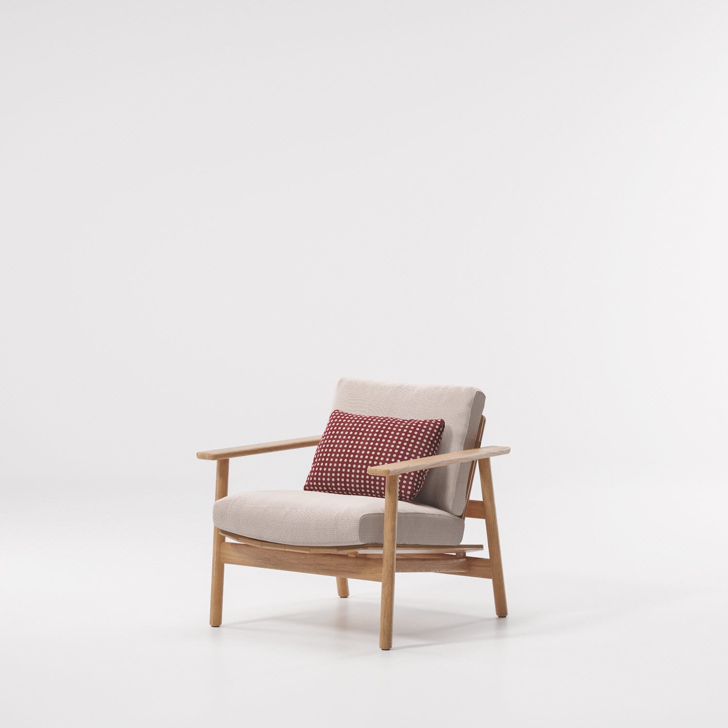 Contemporary armchair - RIVA - KETTAL - fabric / leather / teak