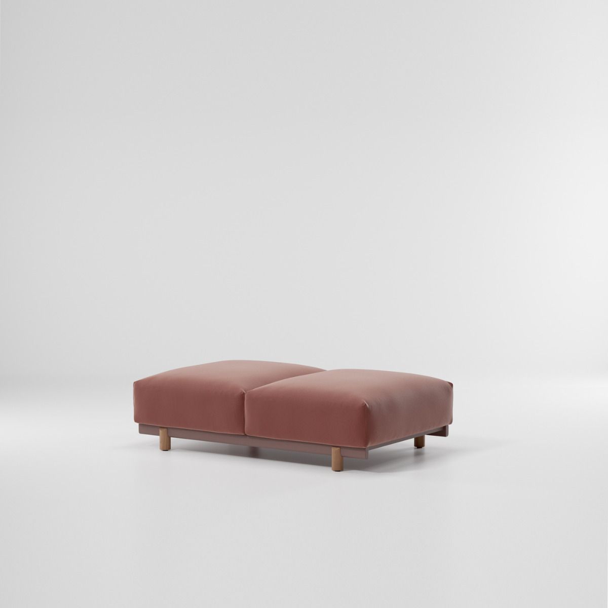 Contemporary bench - MOLO - KETTAL - teak / fabric / aluminum