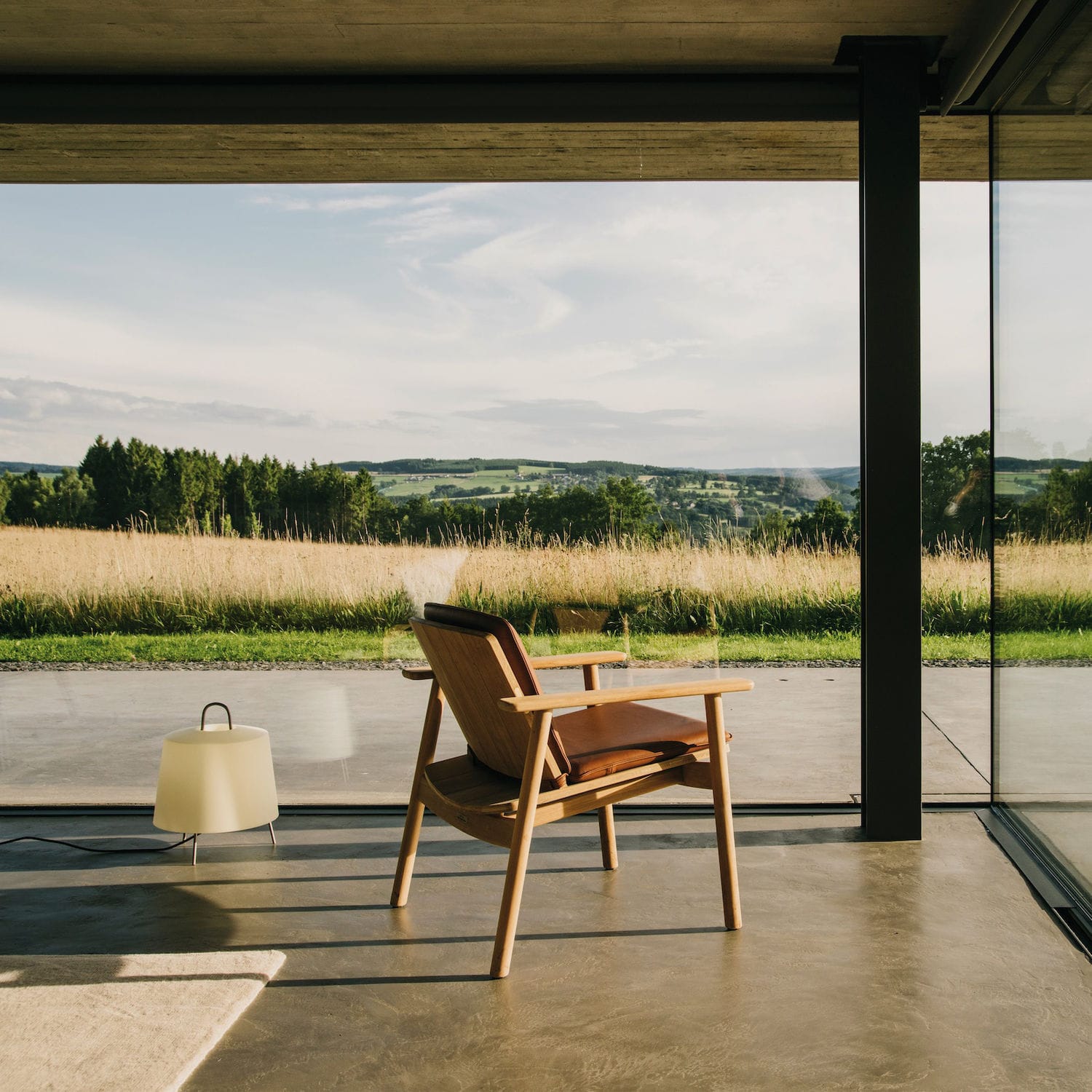 Contemporary club chair - RIVA - KETTAL - fabric / teak / with ...