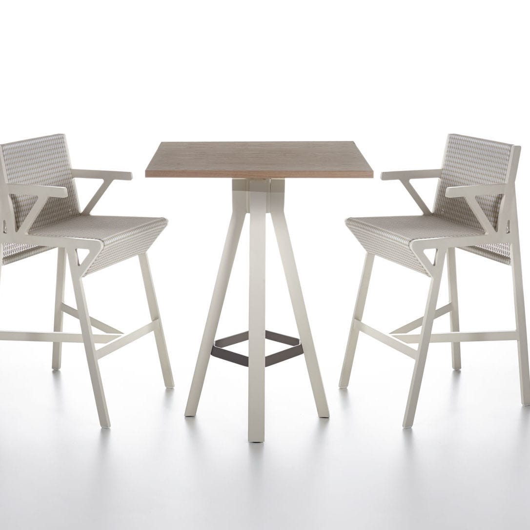 Contemporary high bar table - VIEQUES - KETTAL - teak / aluminum ...