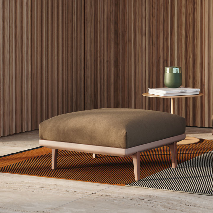 Contemporary pouf - BOMA - KETTAL - fabric / aluminum / steel