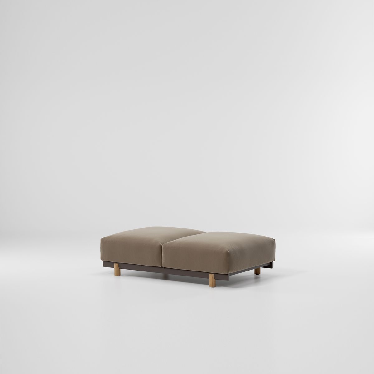 Contemporary bench - MOLO - KETTAL - teak / fabric / aluminum