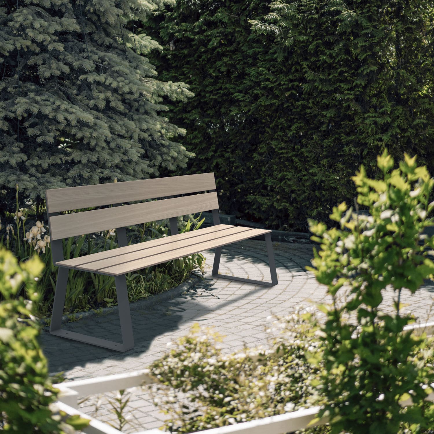 Contemporary public bench - BALLADE EXTREME - ROSSIGNOL - galvanised ...