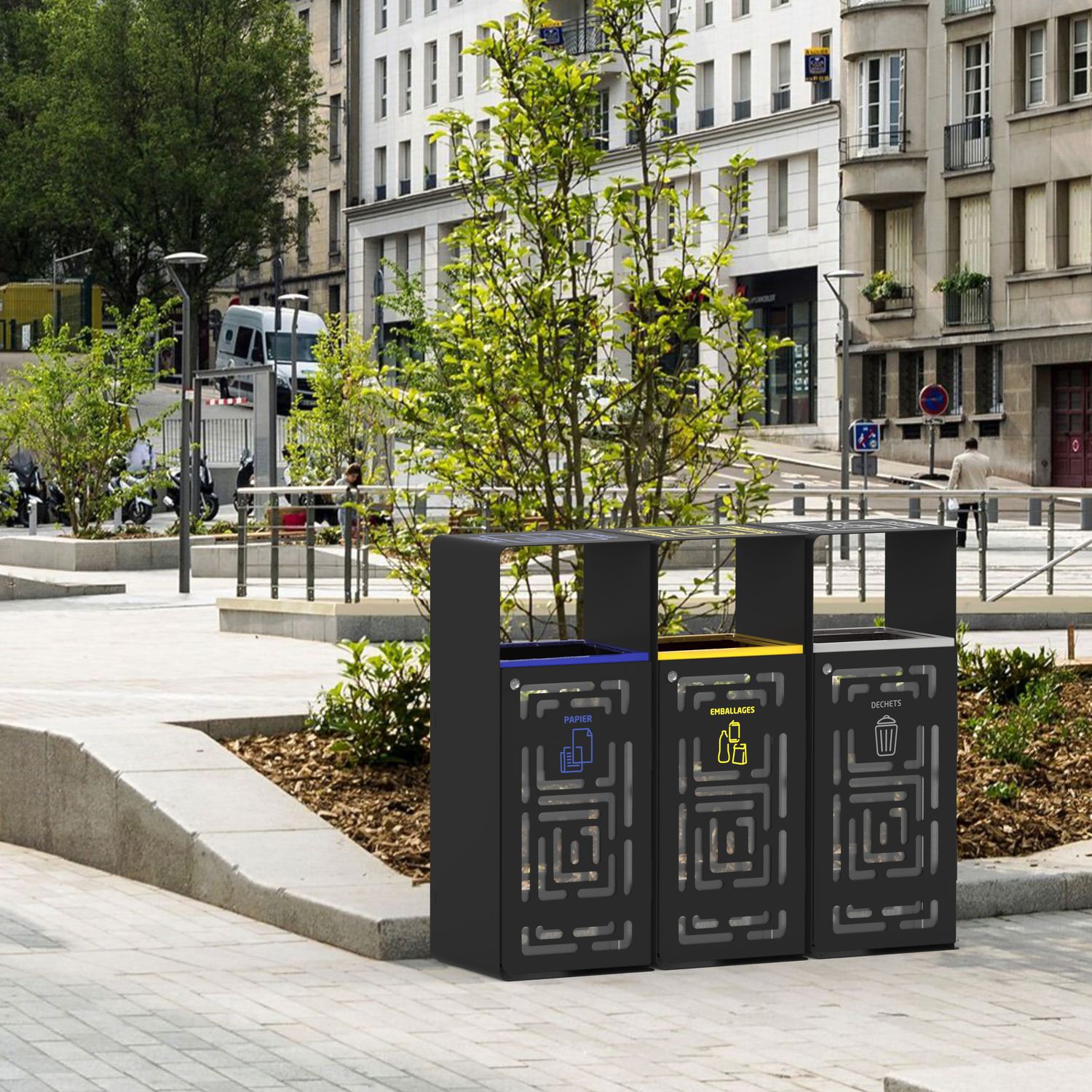Public trash can - ARTRI - ROSSIGNOL - free-standing / powder-coated ...