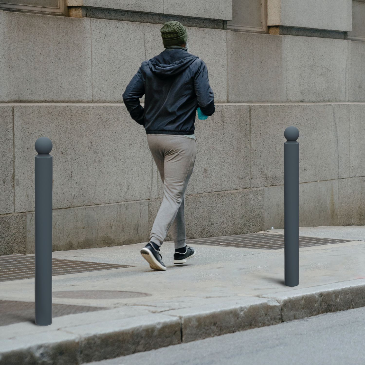 Security post - OPUS - ROSSIGNOL - powder-coated steel / high / for ...