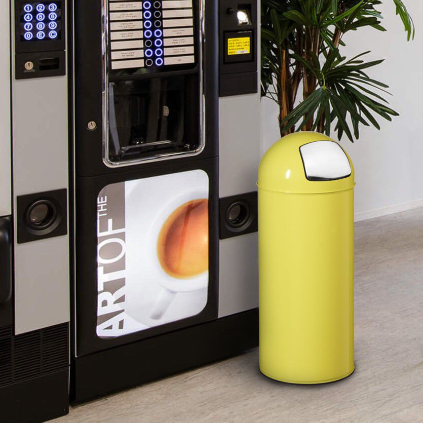 Stainless steel trash can - PUSH - ROSSIGNOL - powder-coated steel ...