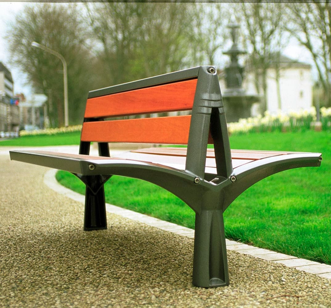 Contemporary public bench - VESTA - Concept Urbain - cast iron / exotic ...