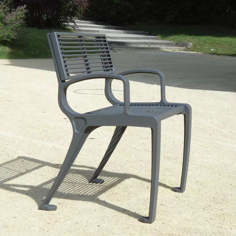 Contemporary garden chair - BASIC - Concept Urbain - outdoor / steel ...