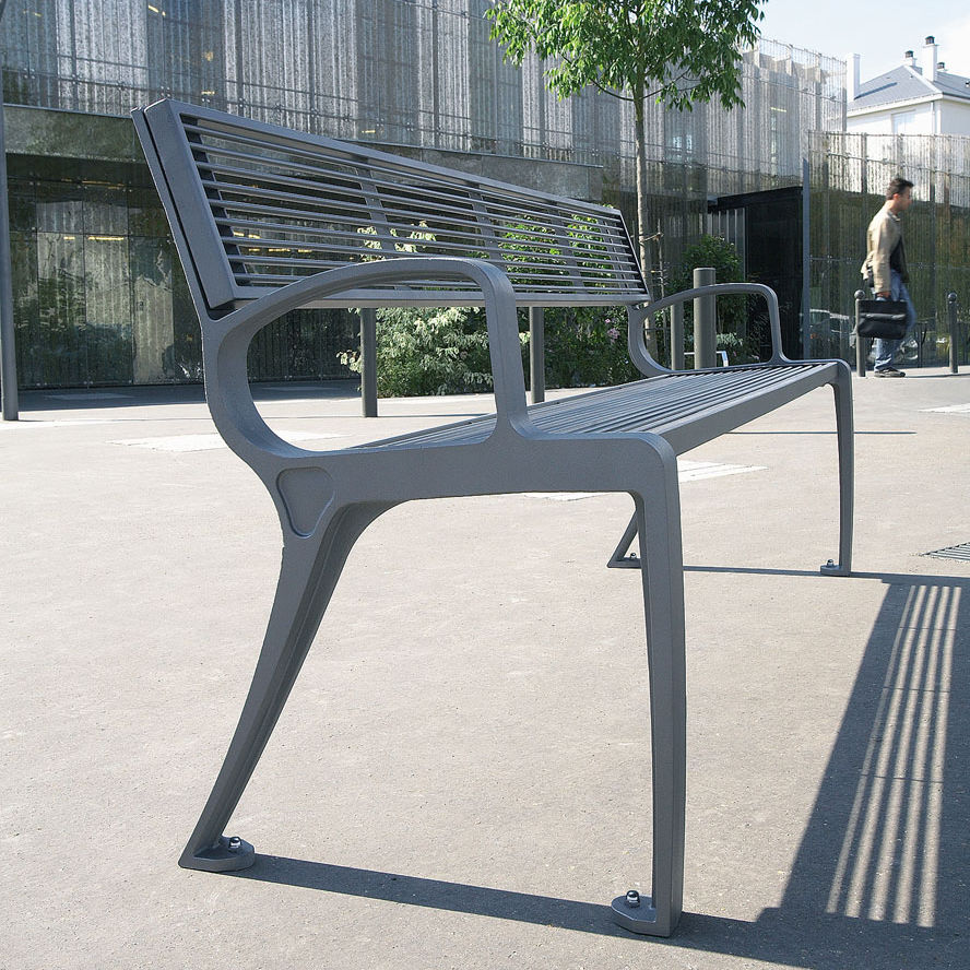 Traditional public bench - BASIC - Concept Urbain - cast aluminum ...
