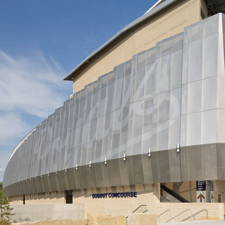 Stainless steel solar shading - KAUFFMAN STADIUM - A. Zahner - for ...