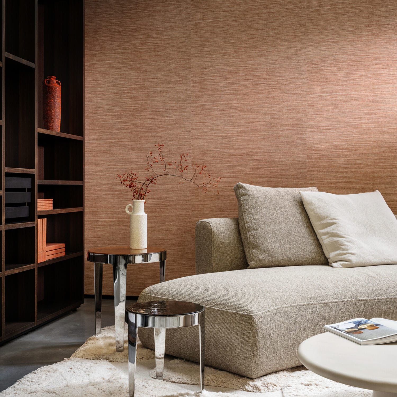 Contemporary wallpaper - LA PRAIRIE - ARTE - patterned / plain / green