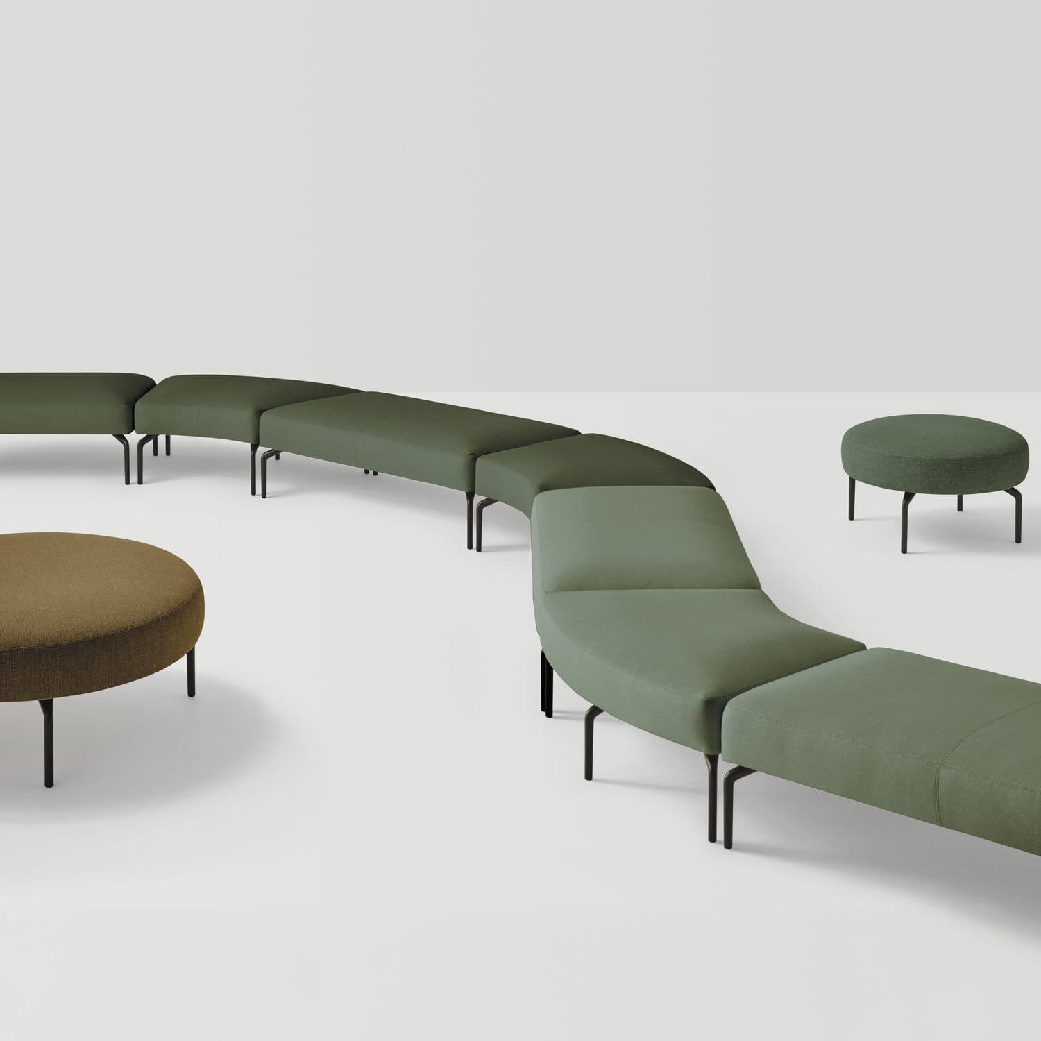 Modular upholstered bench - KERN - INCLASS - contemporary / fabric ...