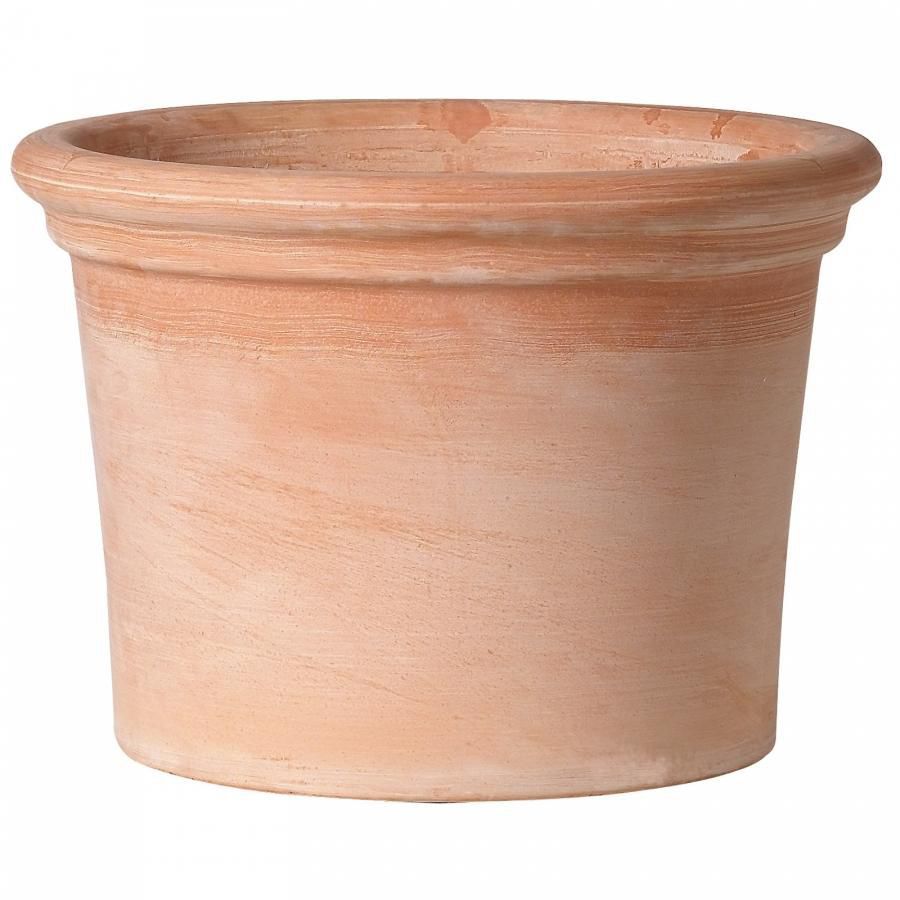 Terracotta plant pot - WHITE : 39-W - Deroma - round