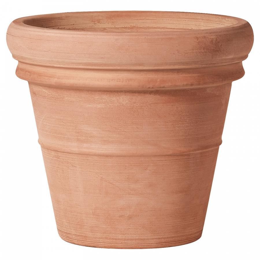 Terracotta plant pot - WHITE : 31-W - Deroma - round / conical