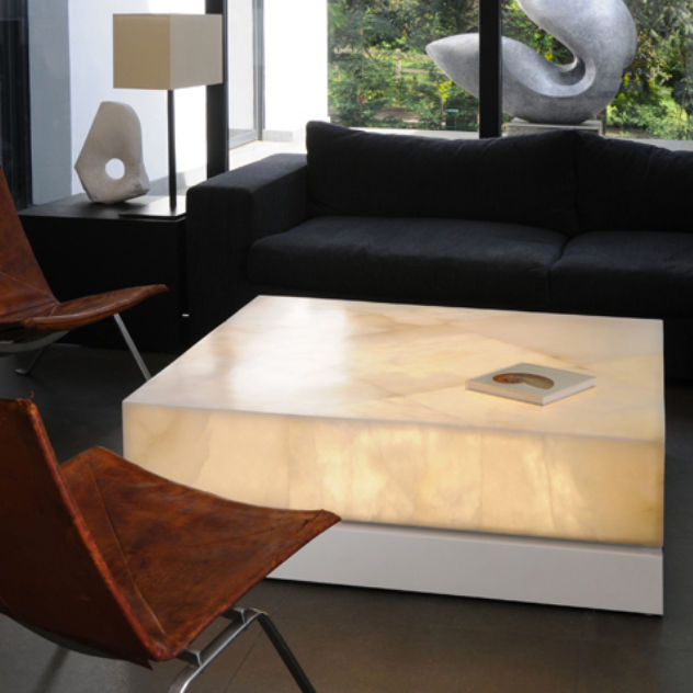 Contemporary coffee table - MONA - Atelier-alain-ellouz - alabaster ...