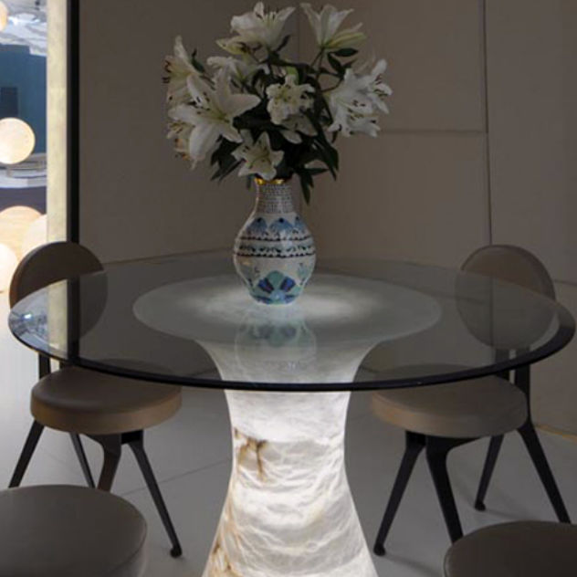 Contemporary dining table - OZARA - Atelier-alain-ellouz - glass ...