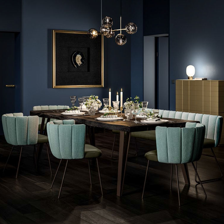 Contemporary dining table - NIGHTINGALE - KFF - wooden / metal ...