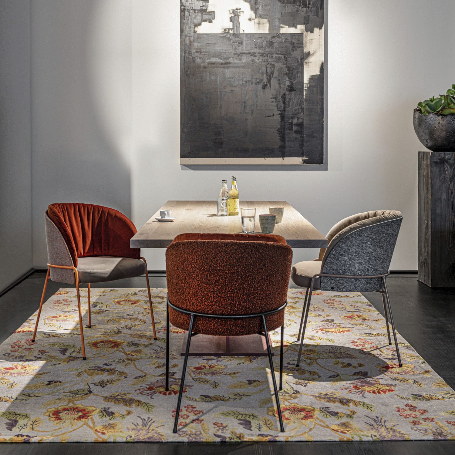 Contemporary chair - LUNAR - KFF - indoor / fabric / leather