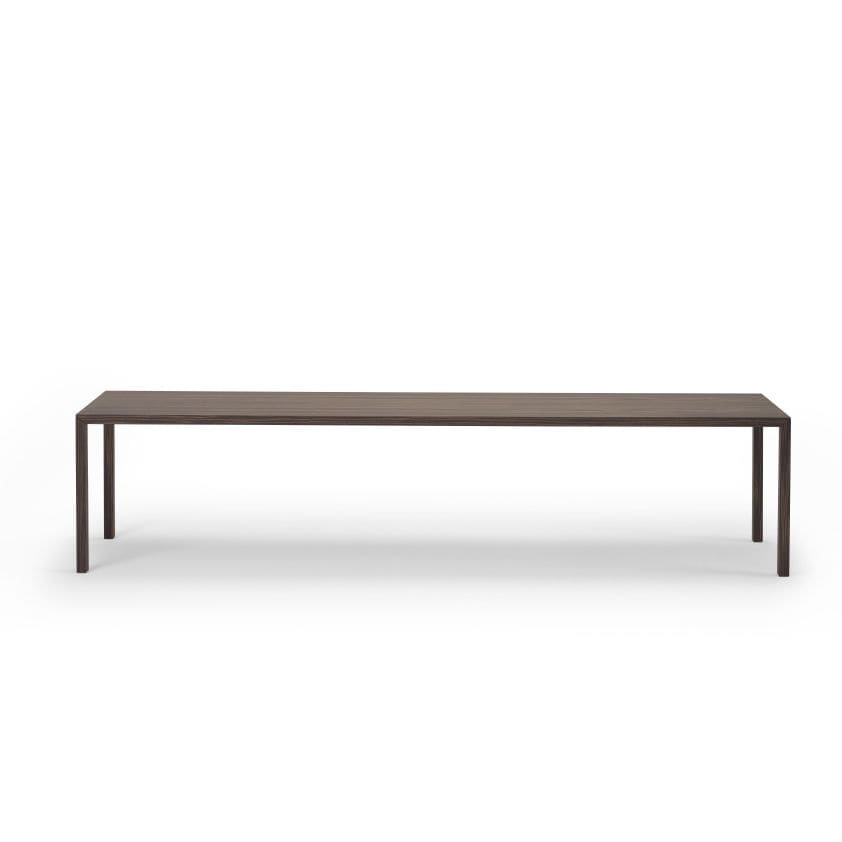 Contemporary bench - SLIM - Arco - wooden / leather / fabric
