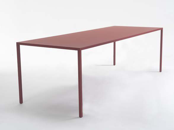 Contemporary table - 10 YEARS SLIM - Arco - steel / steel base ...