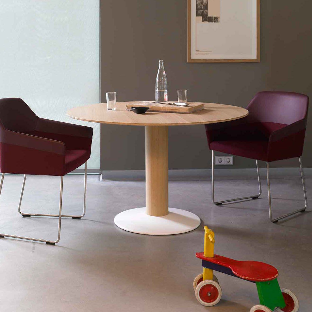 Contemporary table - LEAF - Arco - wooden / round / rectangular