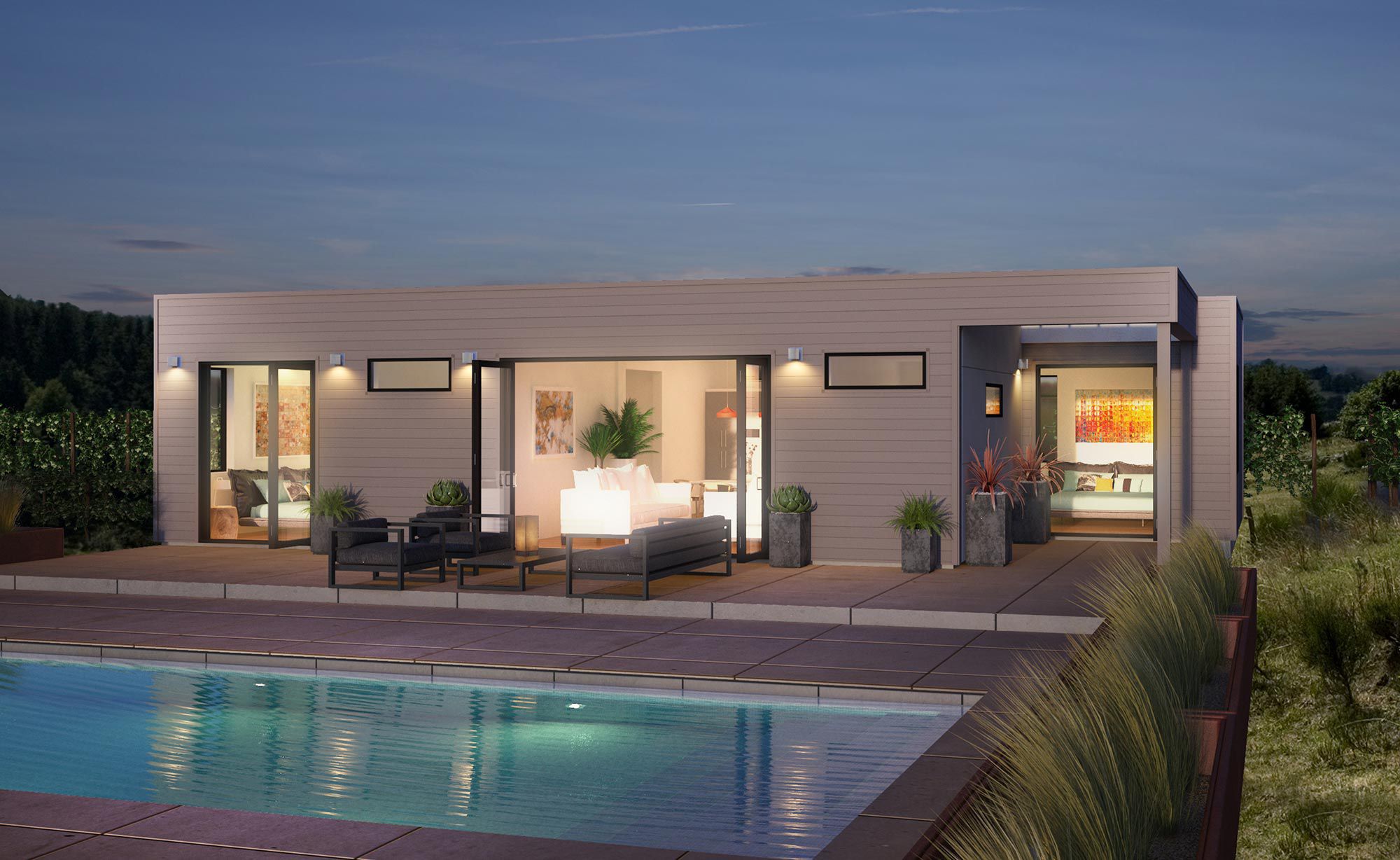 Prefab building - ORIGIN 1000 - Blu Homes - wooden / garage / contemporary