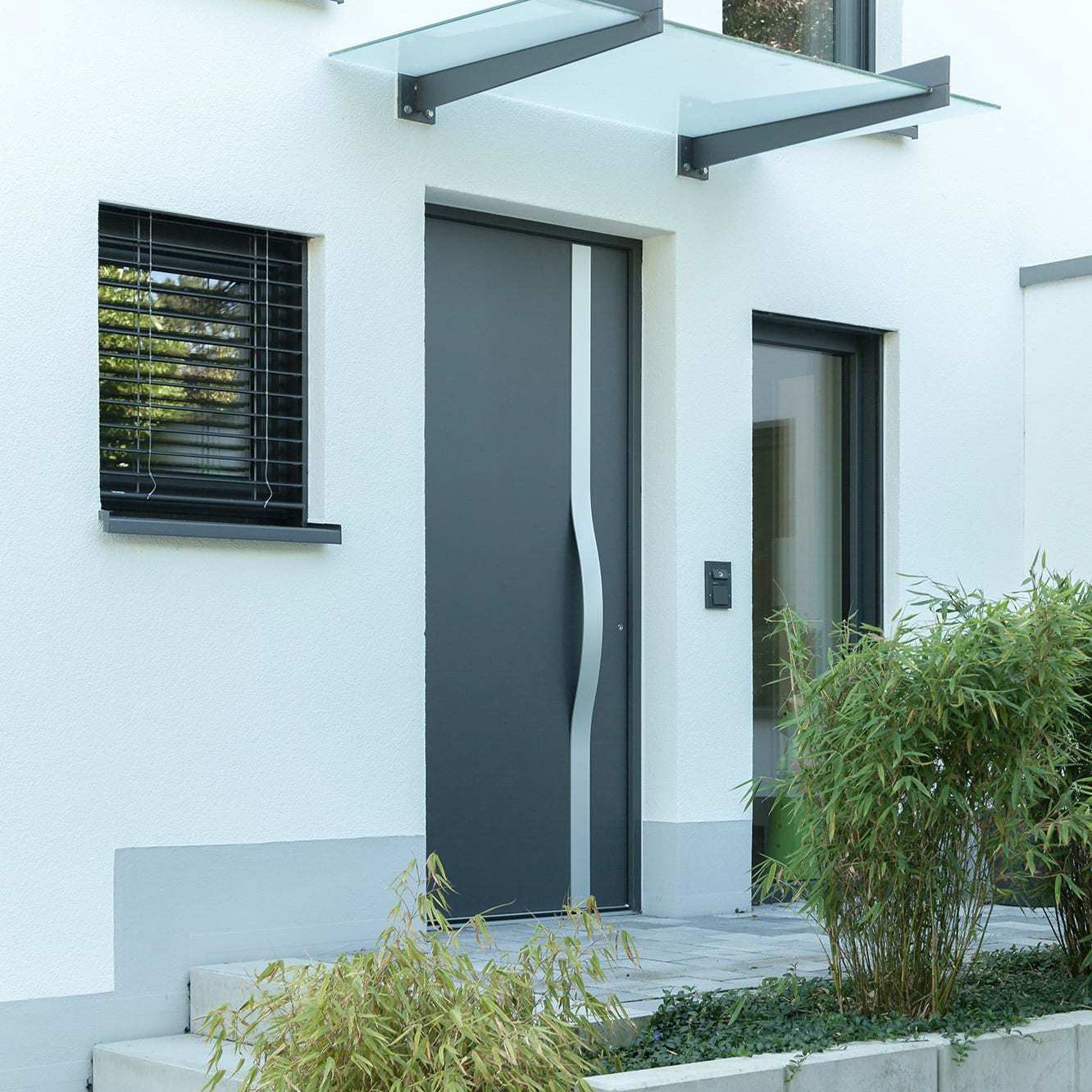 Entry door - ALUCLIP - Trocal - aluminium / PVC / swing