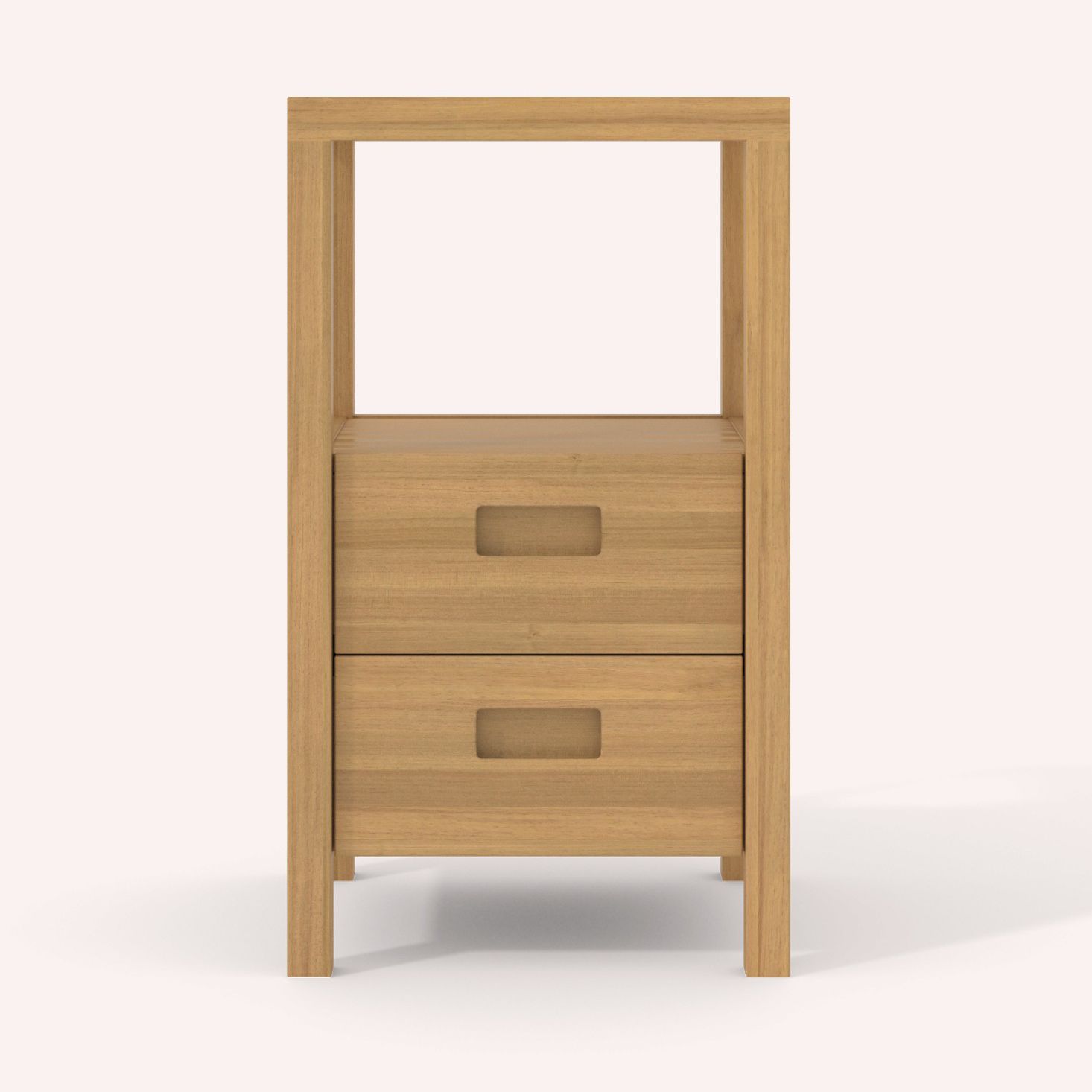 Contemporary bedside table - DALIDA III - COCO-MAT - oak / rectangular / with drawer