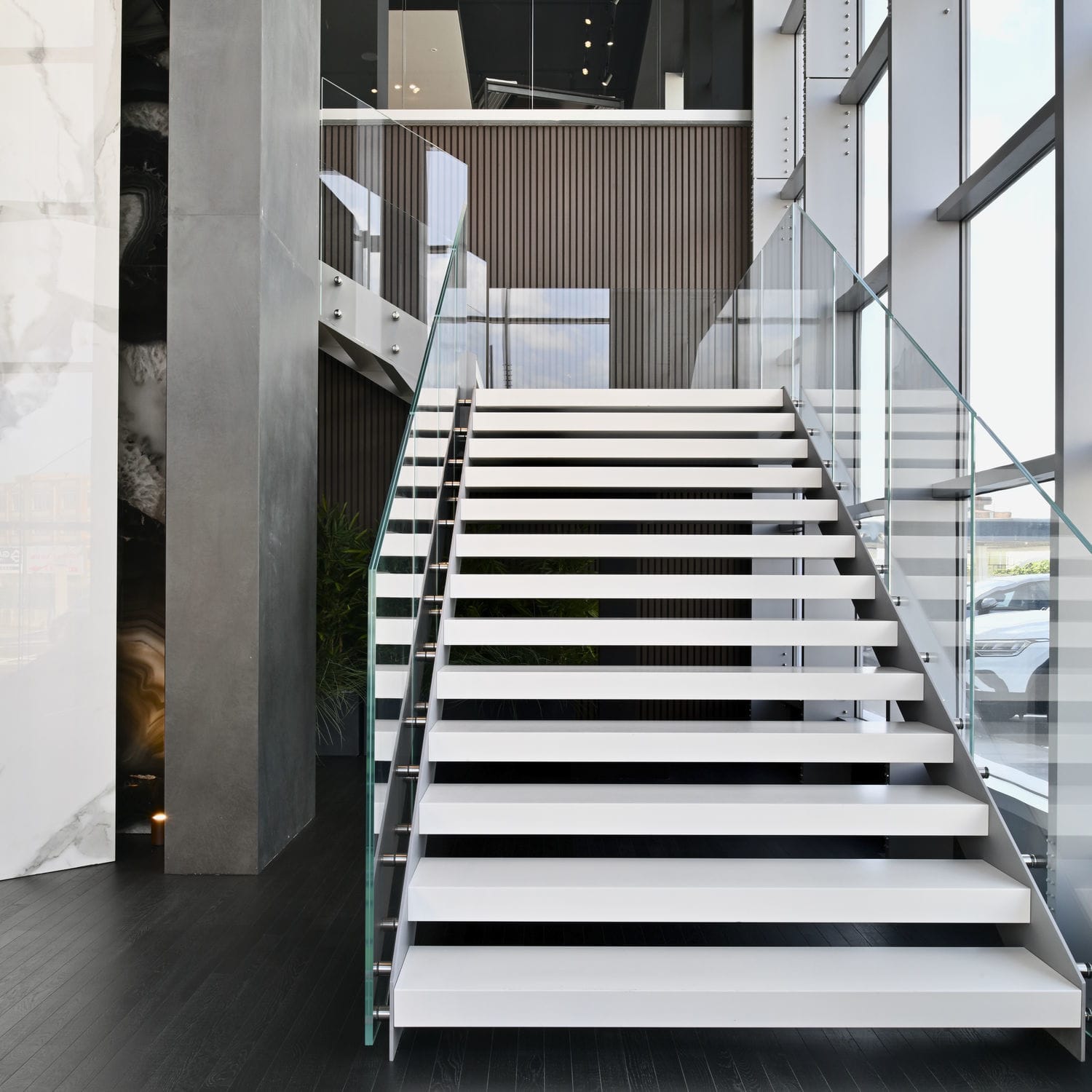 Straight staircase - PLANA - TECNOSCALE - quarter-turn / half-turn ...