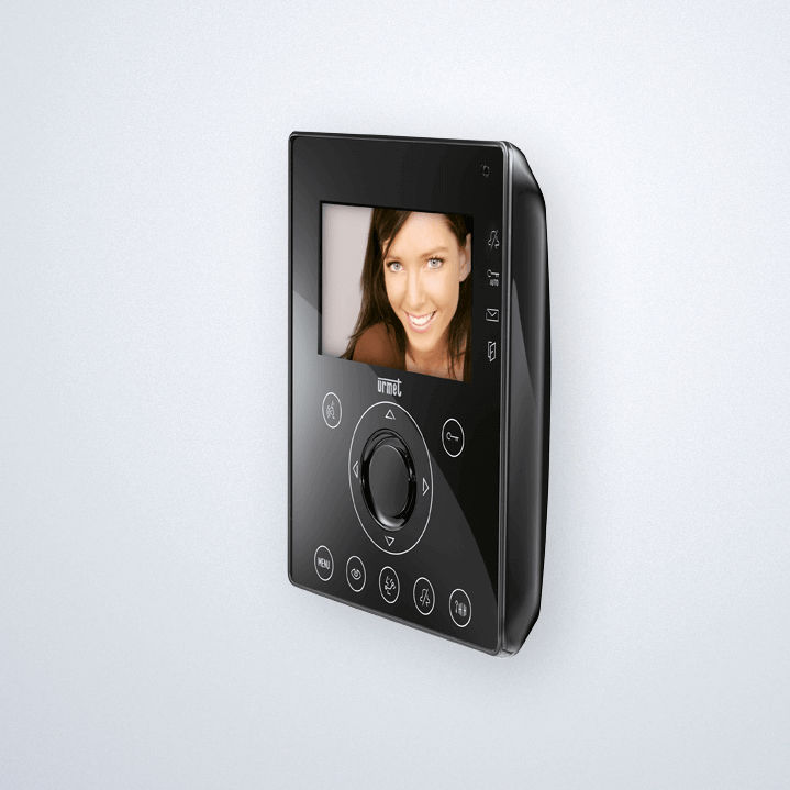 White video door intercom - 1716/1 - urmet - black / built-in / interior