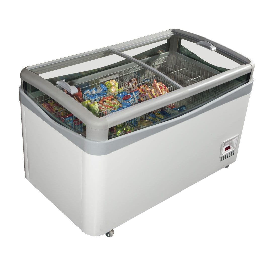 Shop freezer - IBIZA - AHT Cooling Systems GmbH - chest / glazed / colored