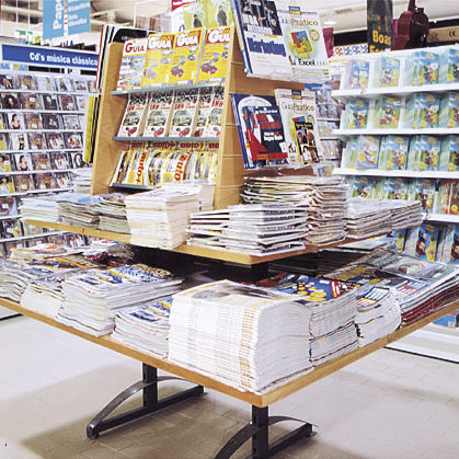 Contemporary magazine rack - MAFIROL - commercial / metal / wooden