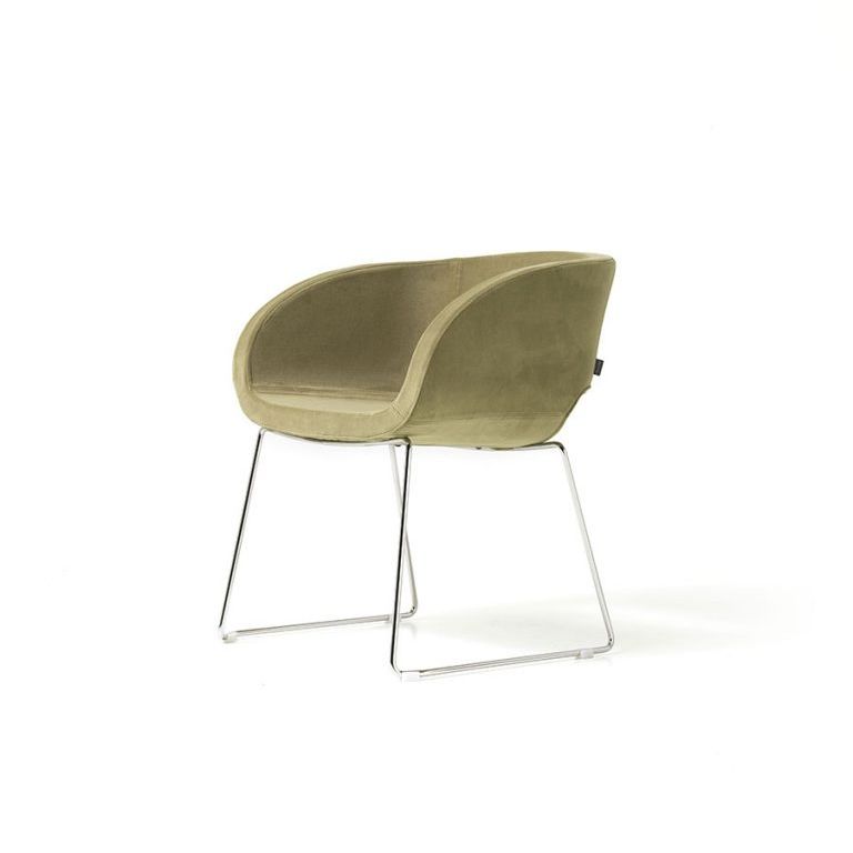 Contemporary visitor chair - VANITY - Diemme - fabric / leather / steel ...