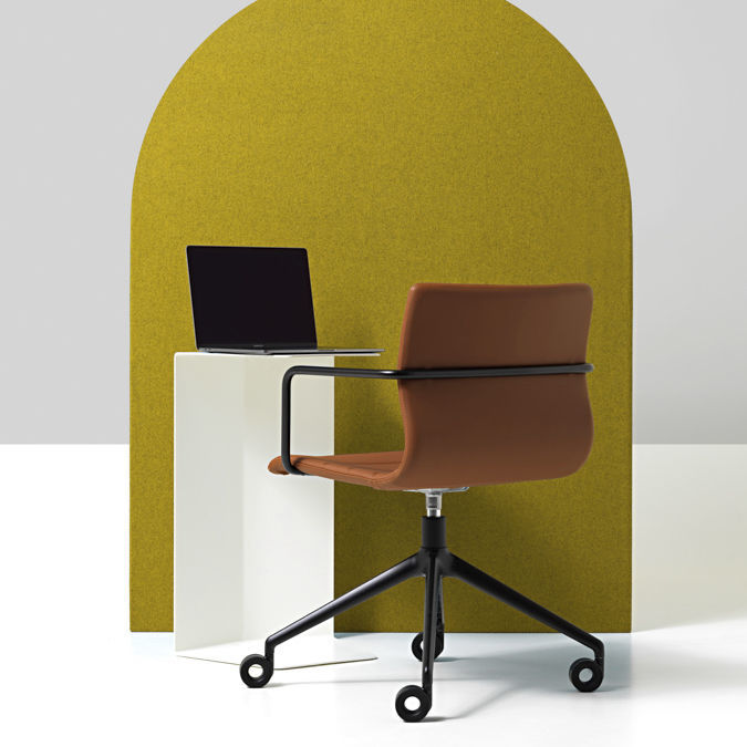 Contemporary visitor chair - MISS - Diemme - indoor / fabric / leather