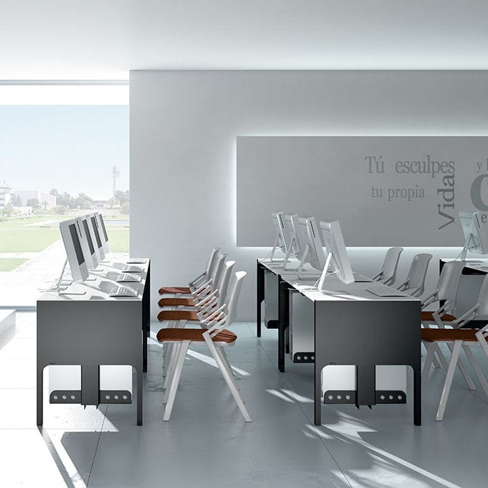 Contemporary conference table - LANCE - Ofifran - laminate / metal base ...