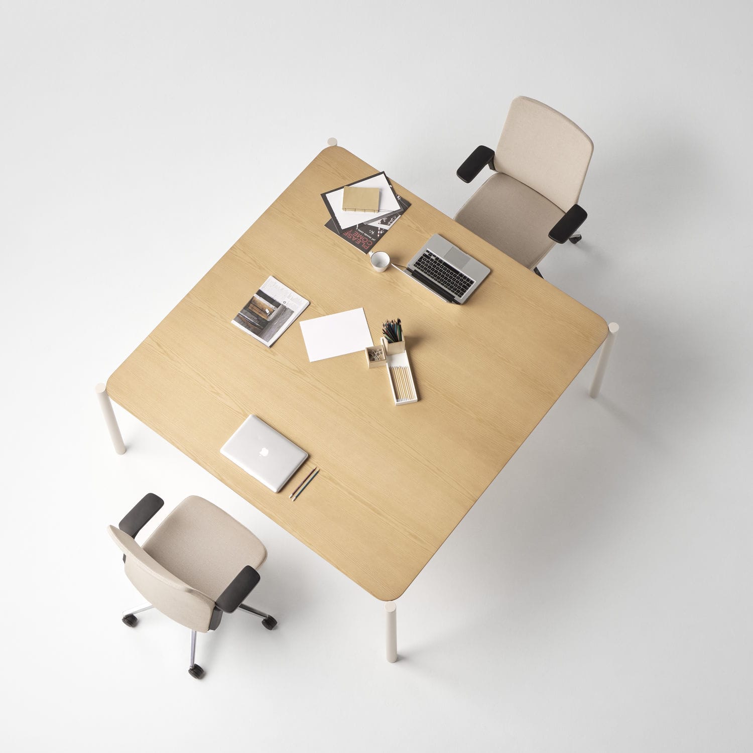 Contemporary table - TERRA - Ofifran - wooden / wooden base / rectangular