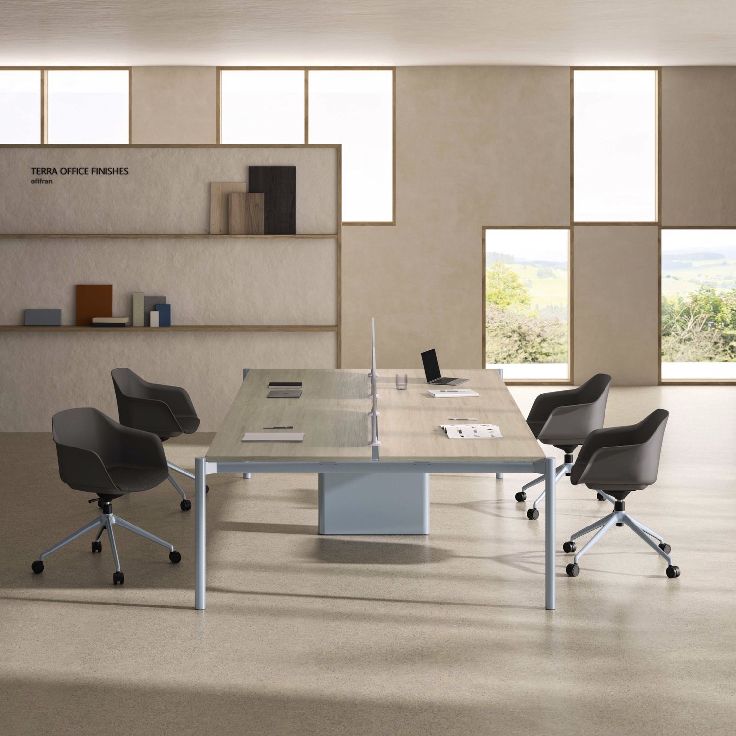 Contemporary office chair - HELMET - Ofifran - indoor / leather / fabric