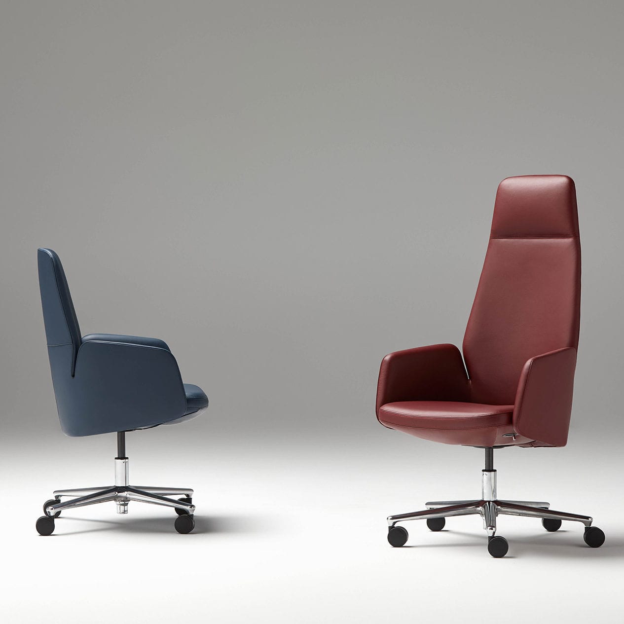 Contemporary executive chair - CHANNEL - Ofifran - leather / fabric ...