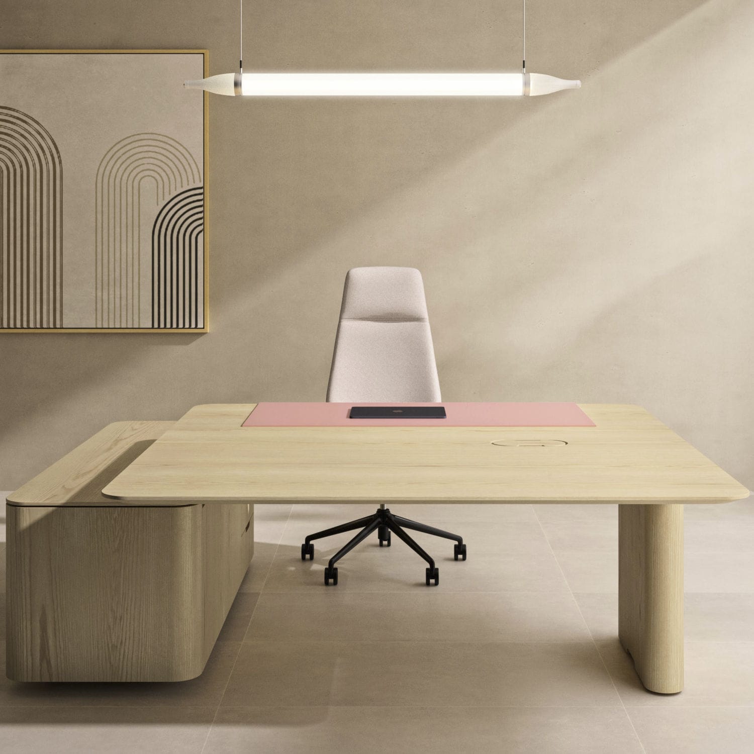 Free-standing desk - BOSCO - Ofifran - contemporary / wooden / straight