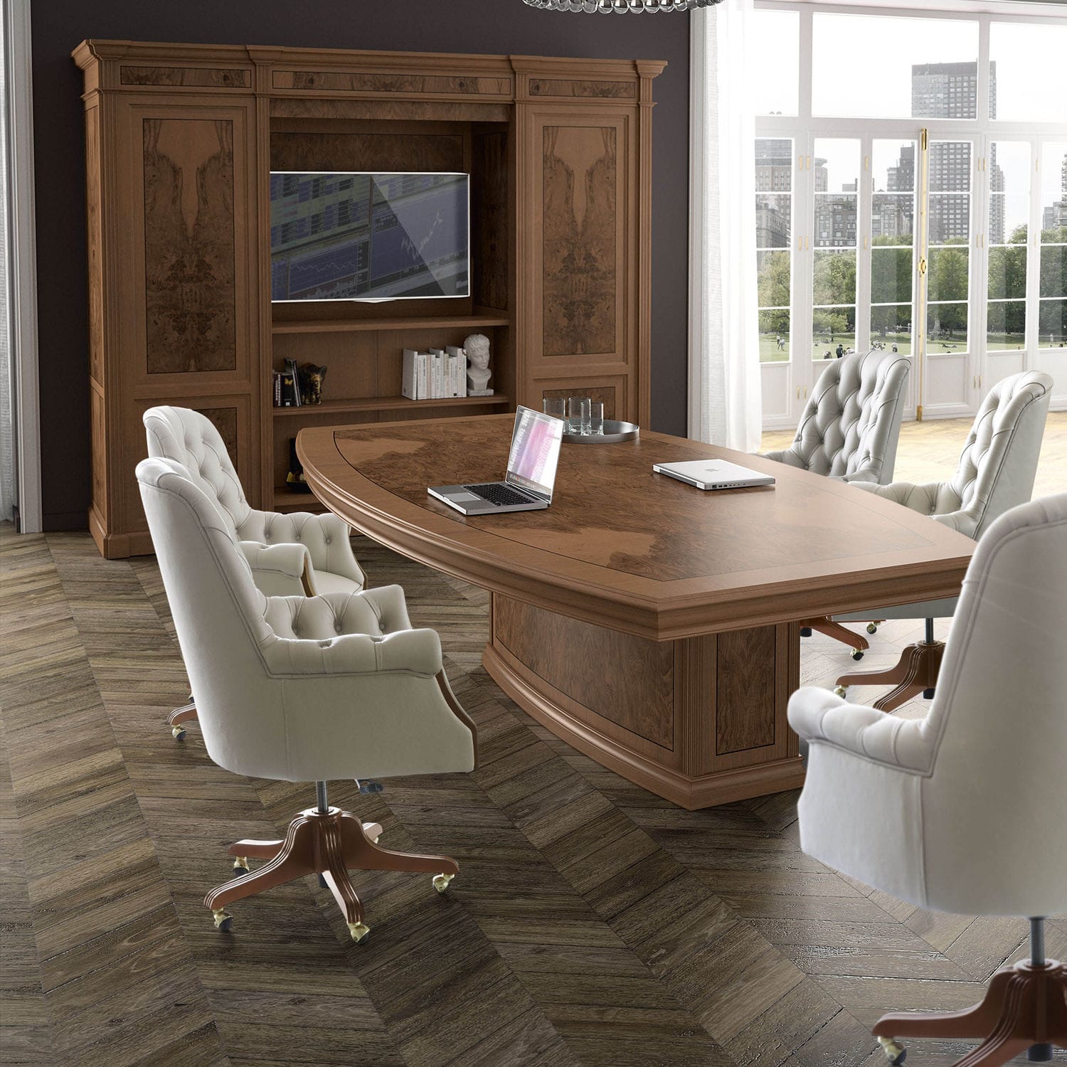 Traditional boardroom table - ARTMOBLE - Ofifran - wooden / wooden base ...