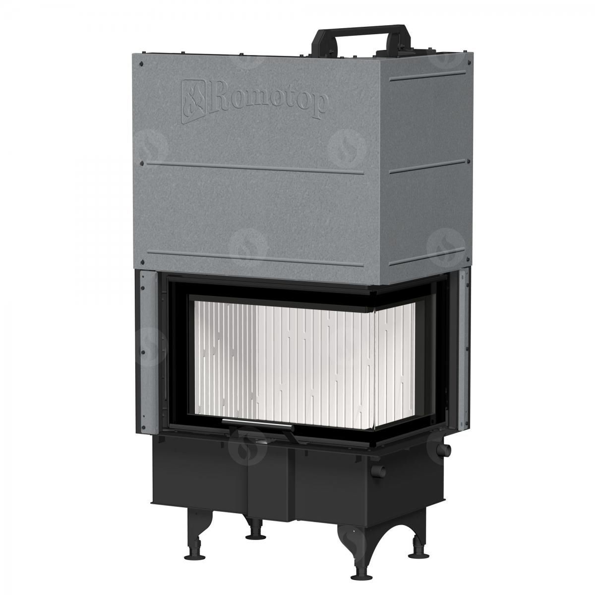 Corner fireplace insert - ANGLE R/L 2G L - ROMOTOP - wood-burning