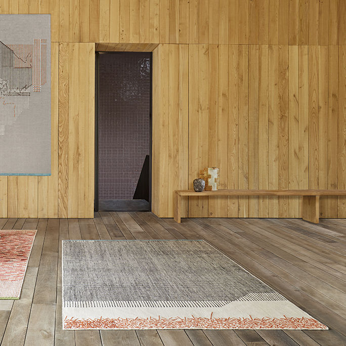 Contemporary rug - BACKSTITCH - GAN RUGS - patterned / wool / rectangular