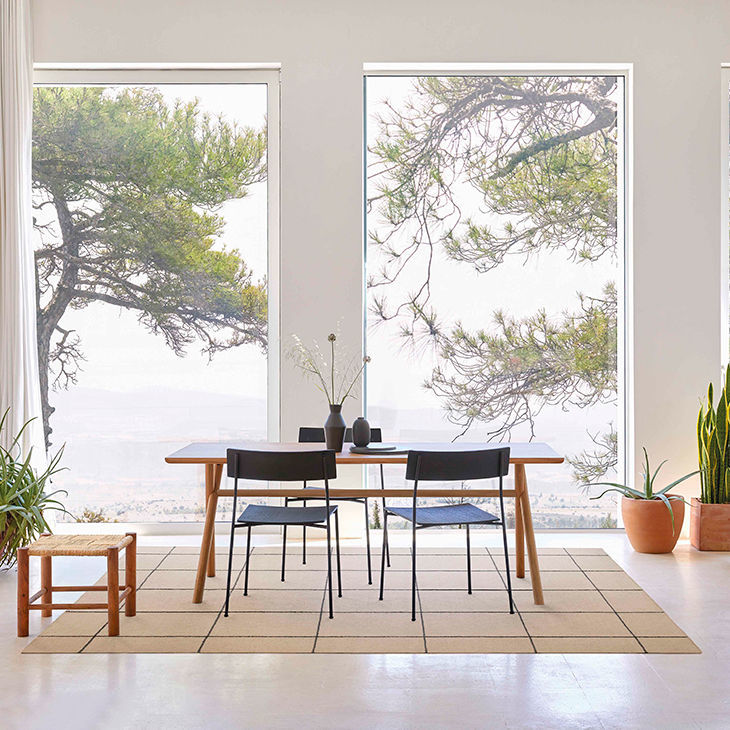 Contemporary rug - Roots - GAN RUGS - plaid / plain / cotton