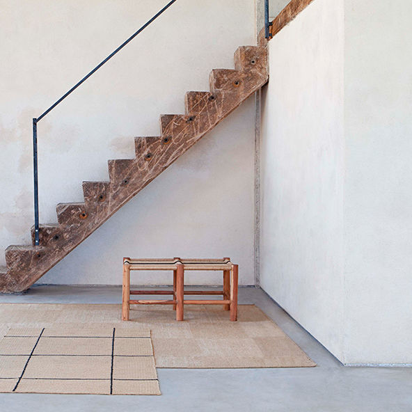 Contemporary stool - Roots - GAN RUGS - resin / wooden base / double