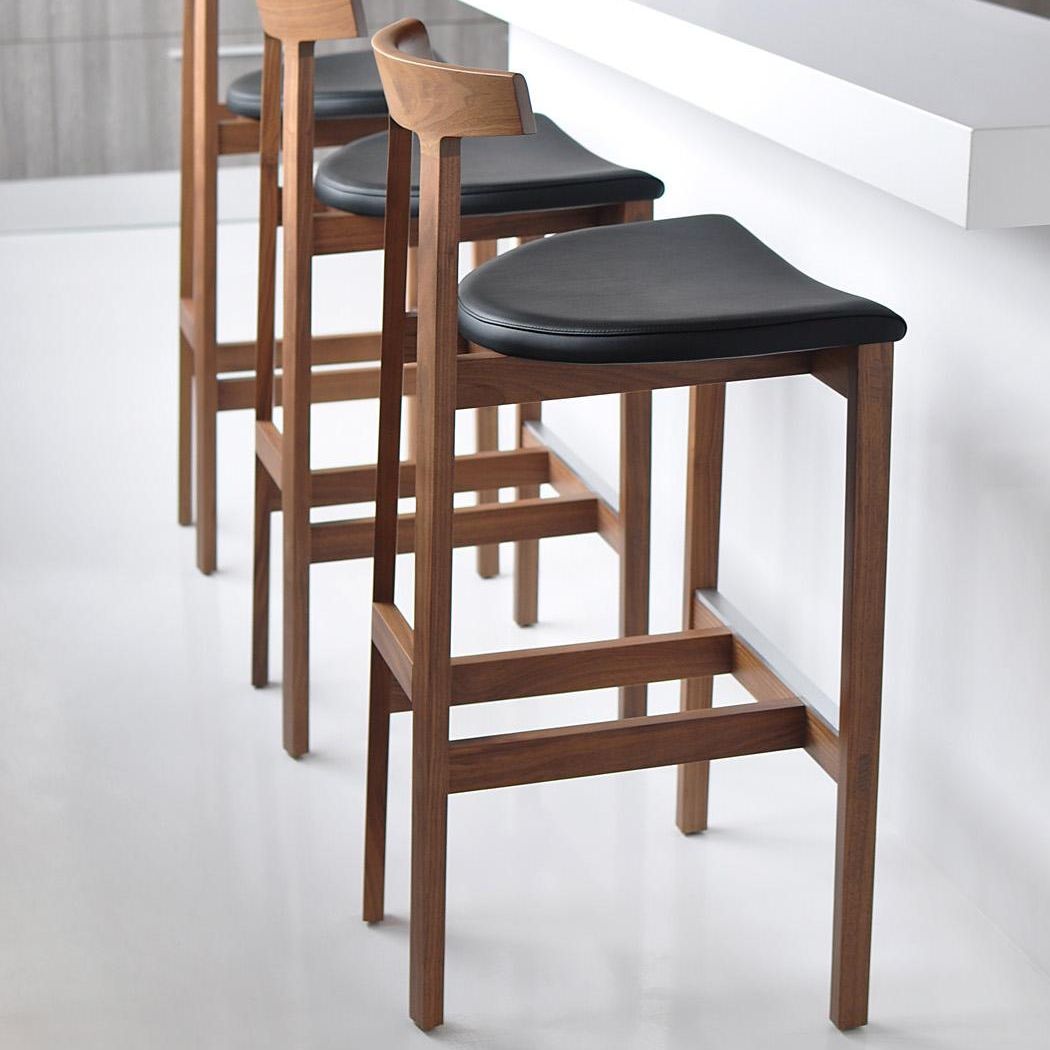 Contemporary bar chair - TORII - BENSEN - indoor / fabric / leather